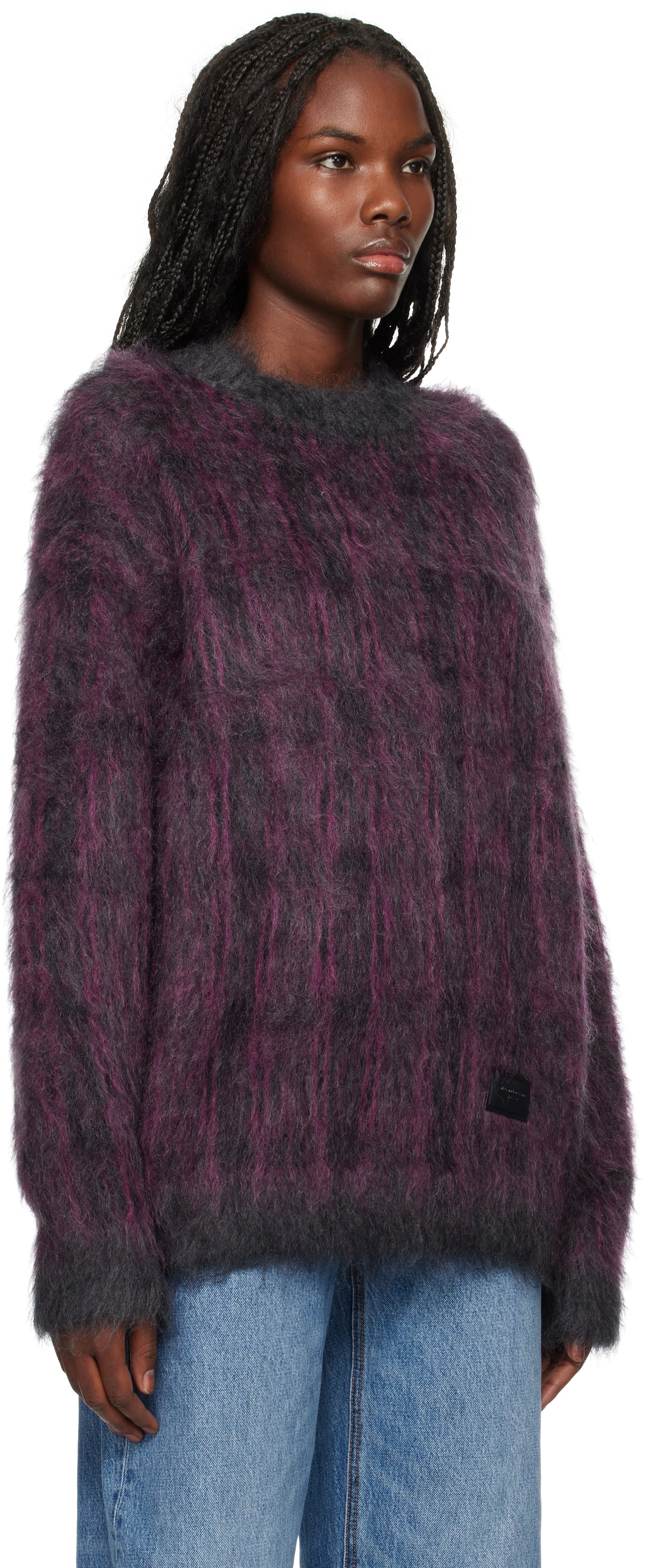 Alexander Wang Pink & Black Oversize Plaid Sweater Alexander Wang