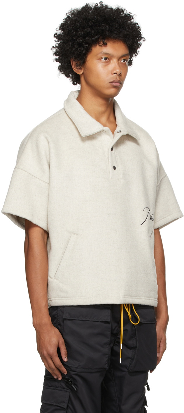 Rhude Beige Wool & Nylon F1 Polo Rhude