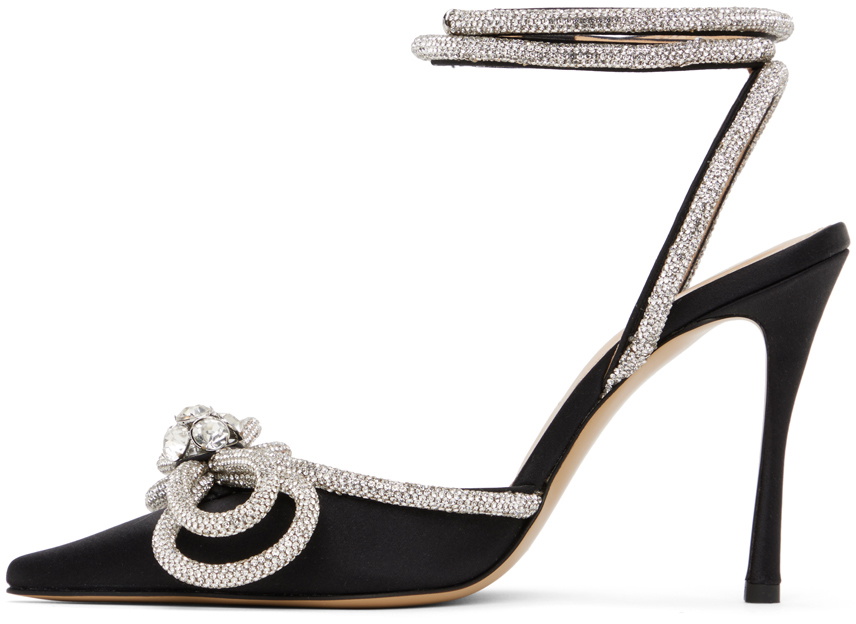 MACH & MACH Black Double Bow 110 Heels MACH & MACH