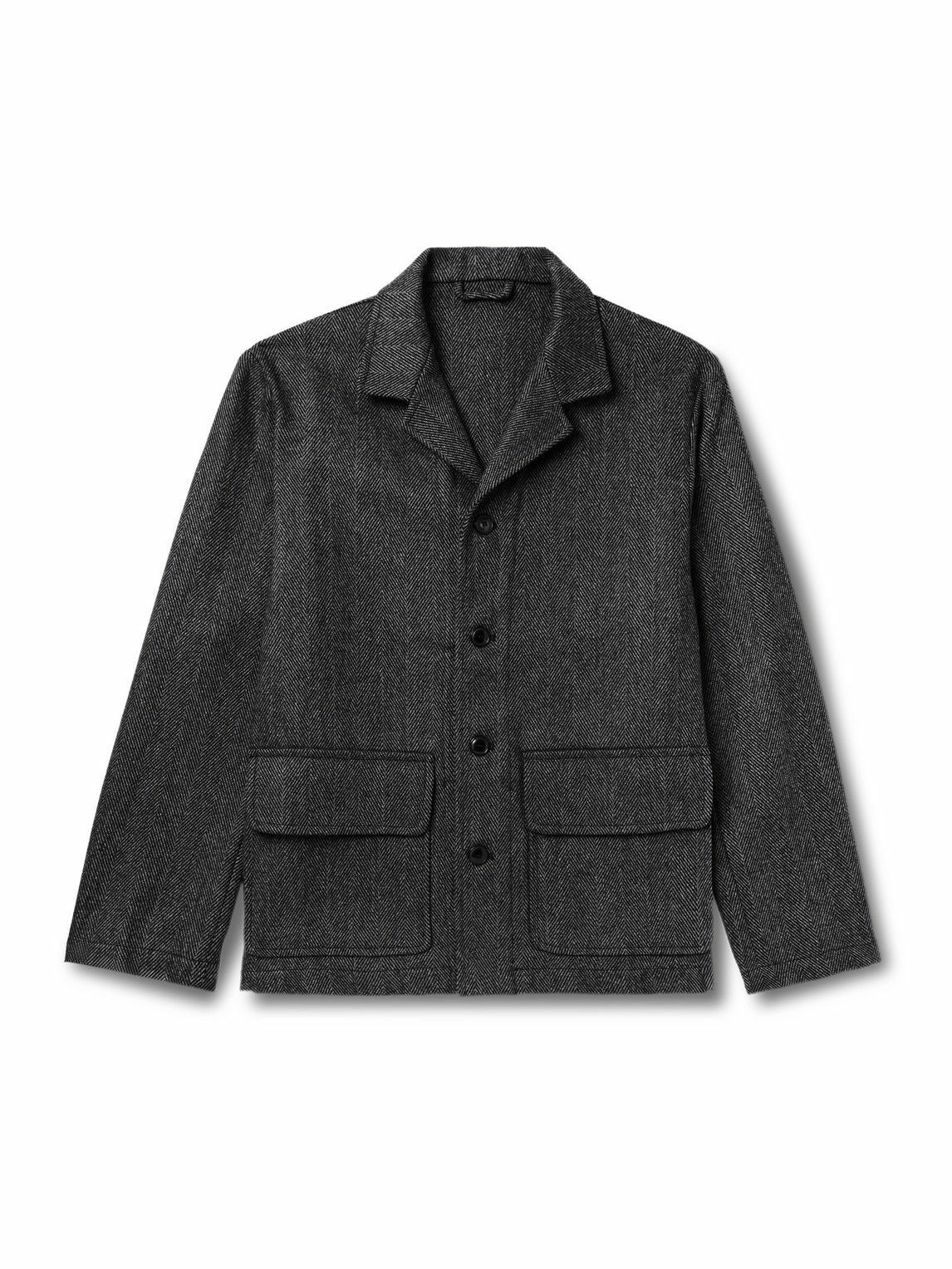 MILES LEON - Traveler Herringbone Wool and Cashmere-Blend Shirt Jacket ...