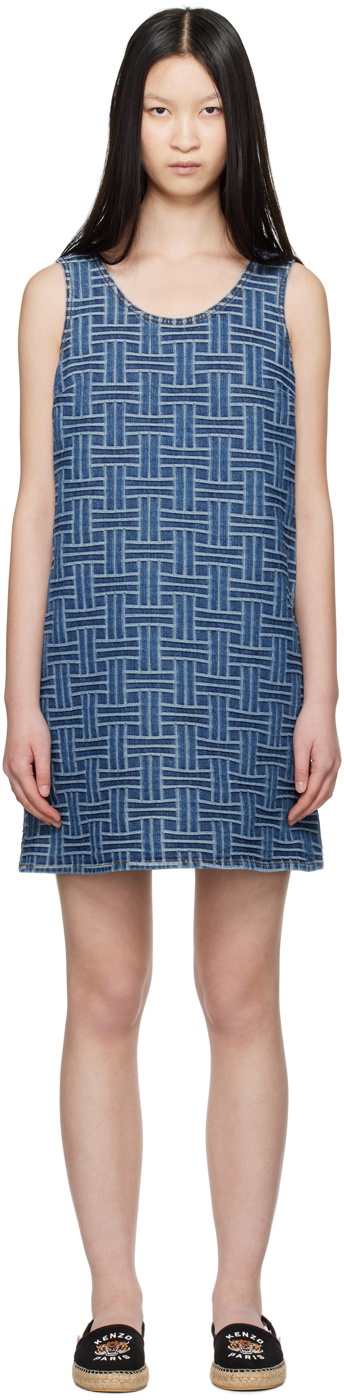 Kenzo Blue Kenzo Paris Three Hole Minidress Kenzo