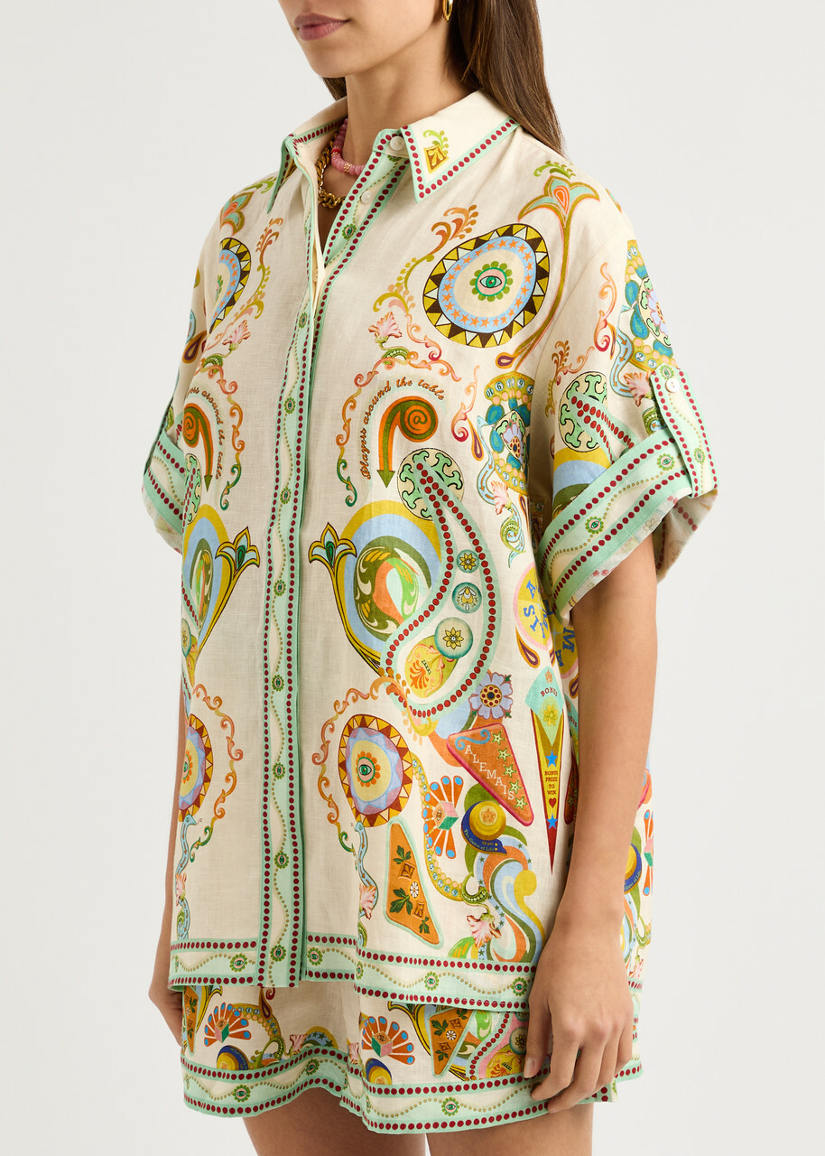 Alemais Pinball Printed Linen Shirt Multicoloured ALÉMAIS