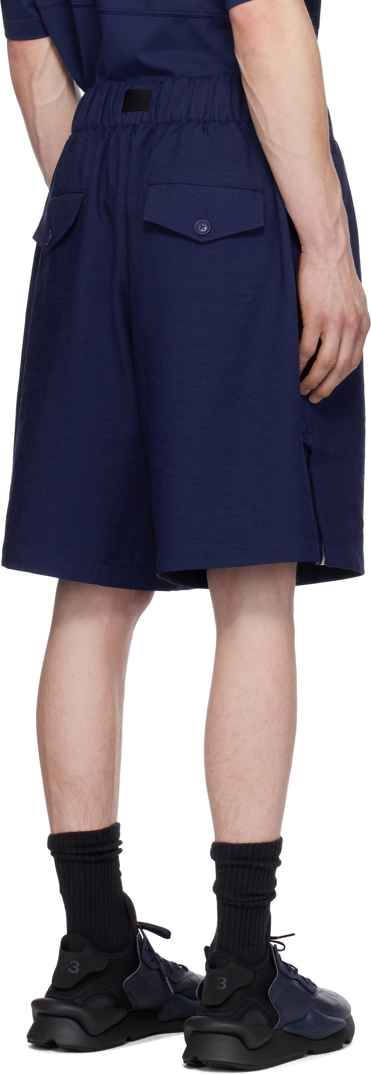 Y-3 Blue Sport Uniform 3-Stripes Shorts Y-3