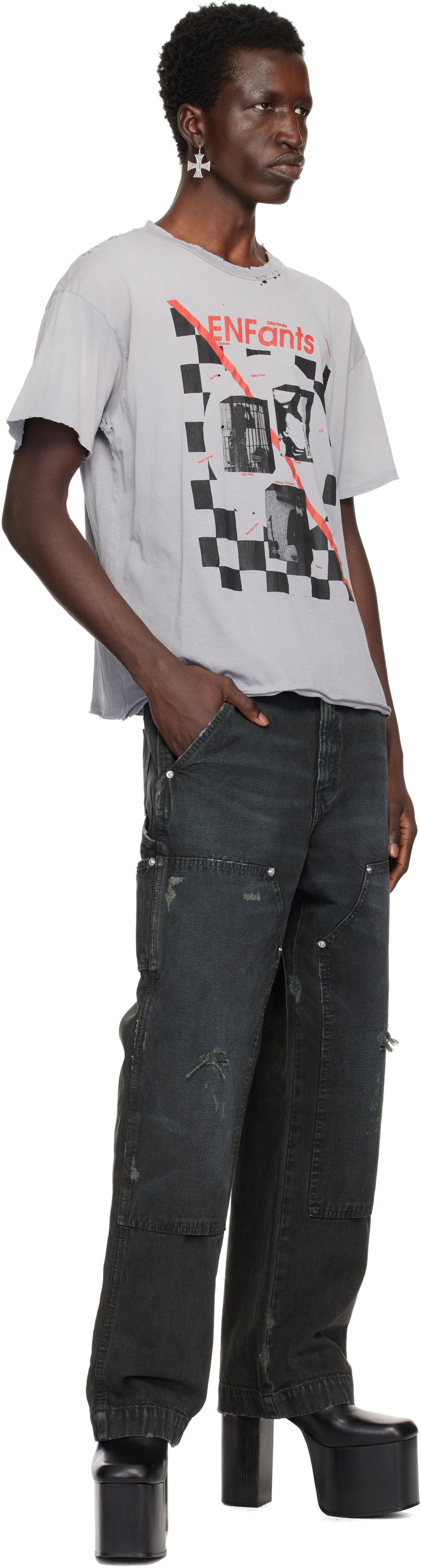 Enfants Riches Déprimés Gray Checkered Fan Zine T-shirt Enfants Riches ...