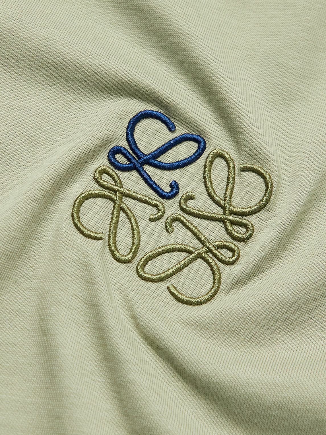 Loewe - Logo-Embroidered Cotton-Jersey T-Shirt - Green Loewe