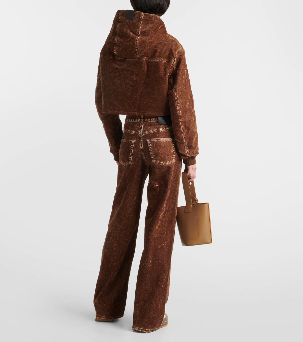 Loewe Cropped velvet denim jacket Loewe