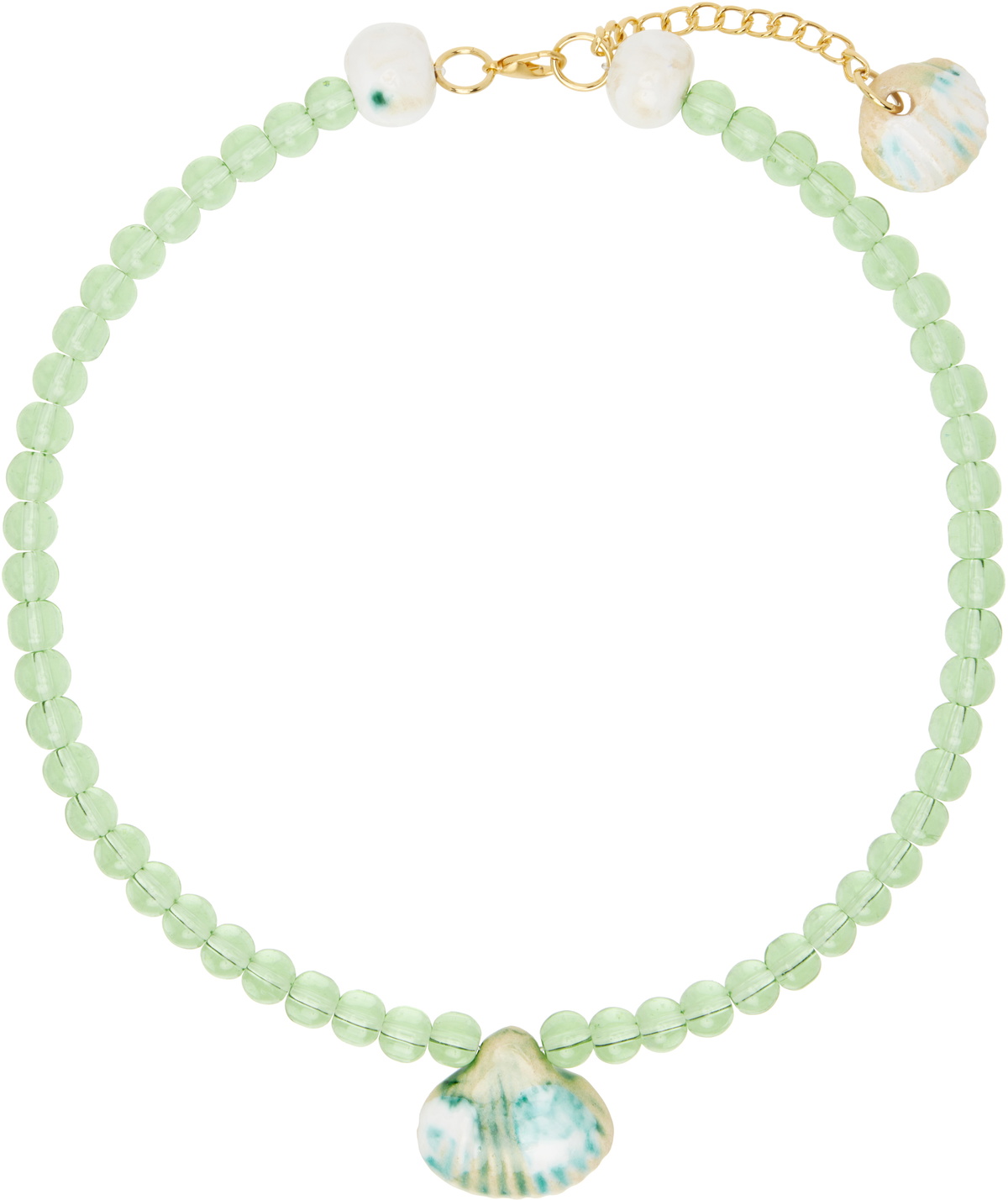 LEVENS JEWELS Green Seashell Necklace LEVENS JEWELS