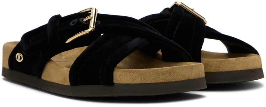 Valentino Garavani Black Fussfriend Velvet Sandals Valentino Garavani
