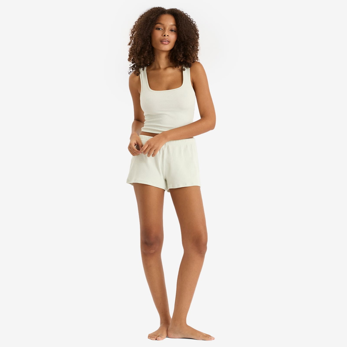 SKIMS Women's Cotton Rib Tank in Spearmint SKIMS