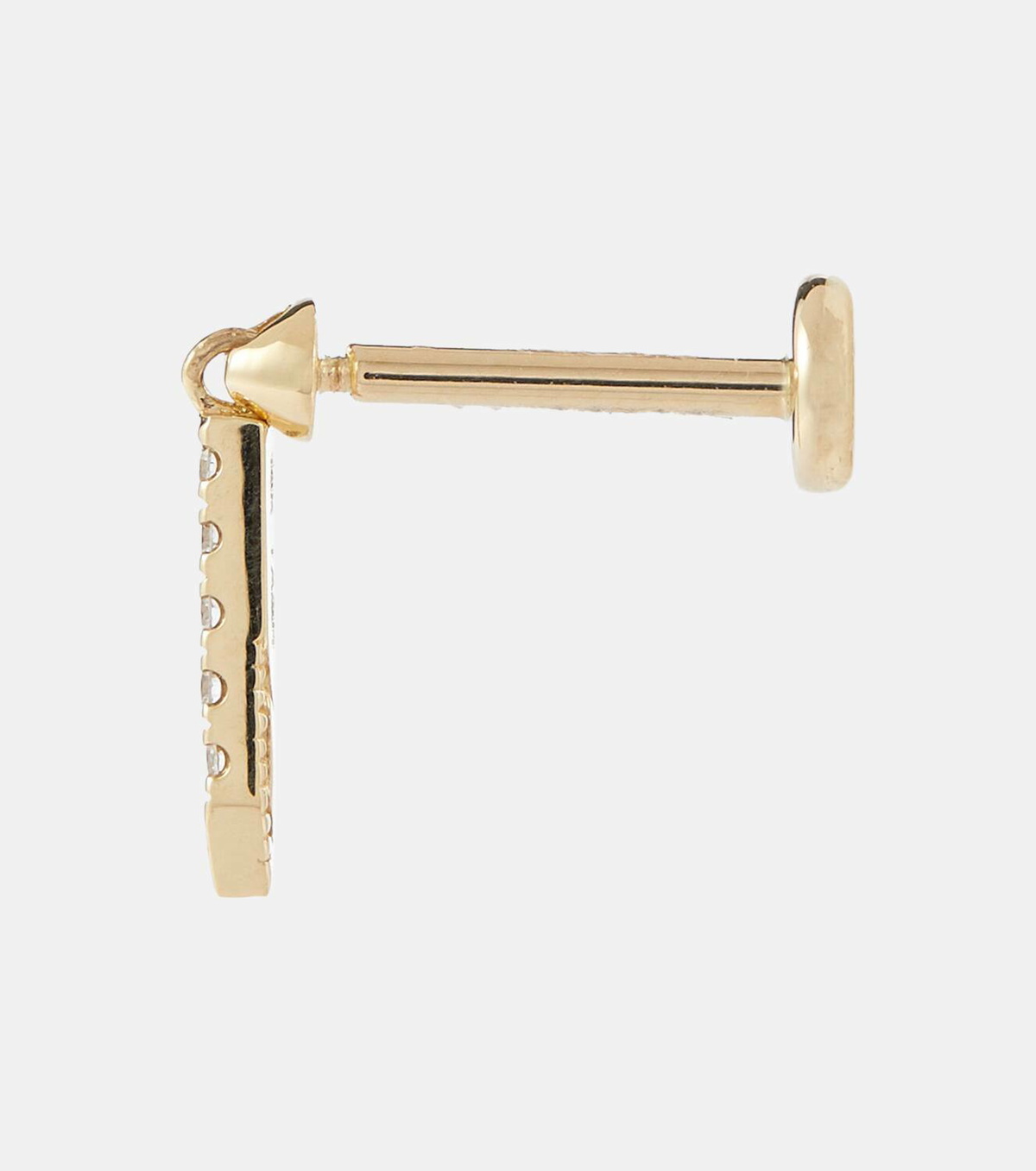 Maria Tash Eternity Bar Threaded 18kt yellow gold single earring with ...