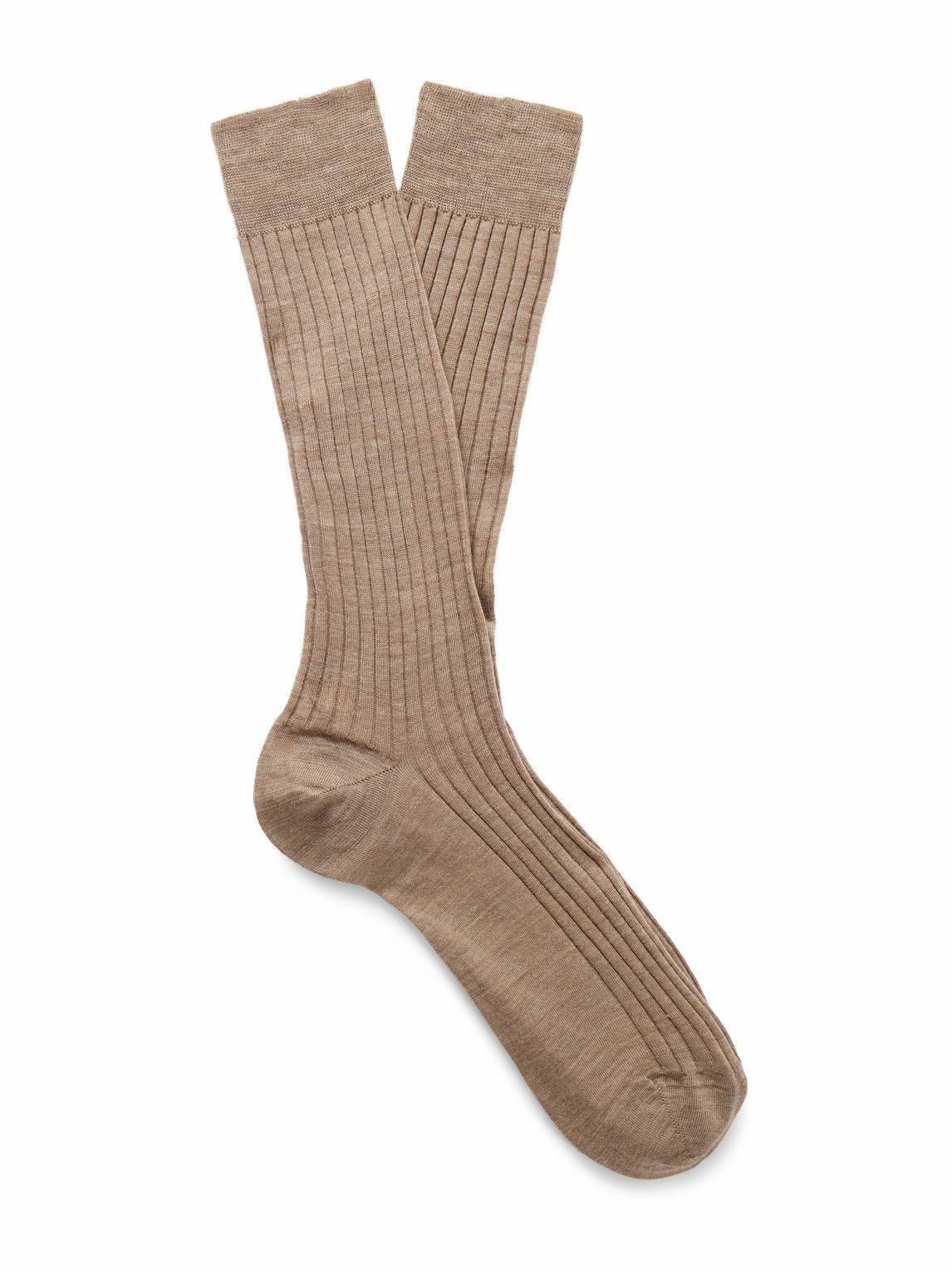 Mr P. - Ribbed Merino Wool-Blend Socks Mr P.
