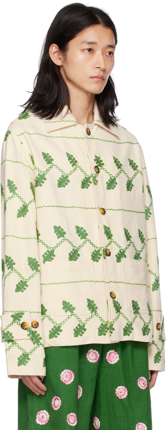 HARAGO White Embroidered Jacket HARAGO