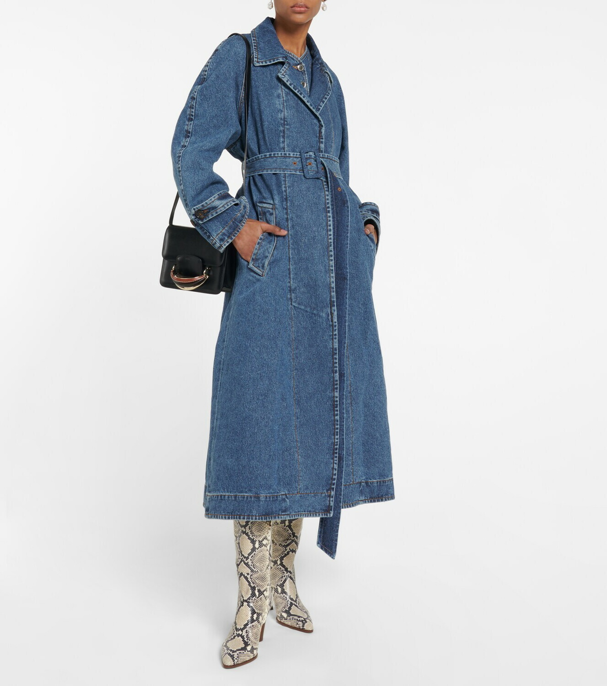 Chloe - Oli snake-effect leather knee-high boots Chloe