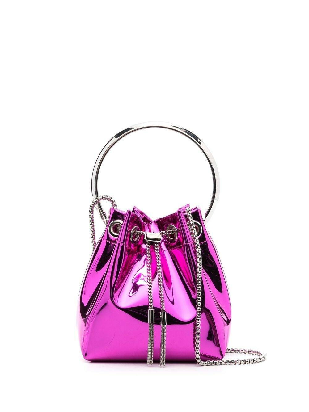 JIMMY CHOO - Bon Bon Metallic Leather Bucket Bag Jimmy Choo