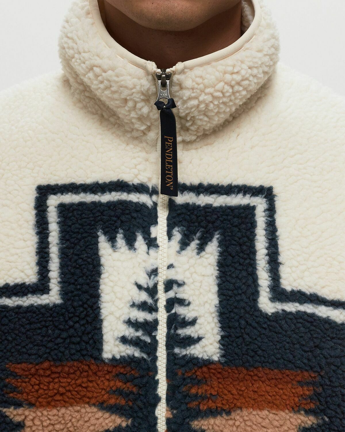 Pendleton Boa Stand Blouson Ivory Harding Brown/White - Mens - Fleece ...
