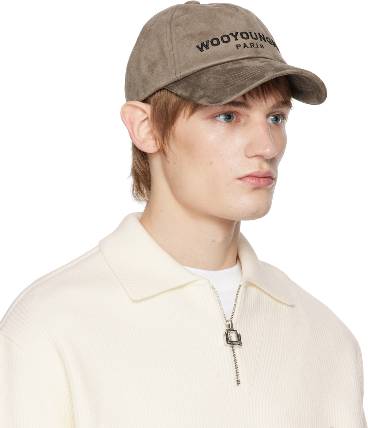 WOOYOUNGMI Beige Faux Suede Ball Cap Wooyoungmi