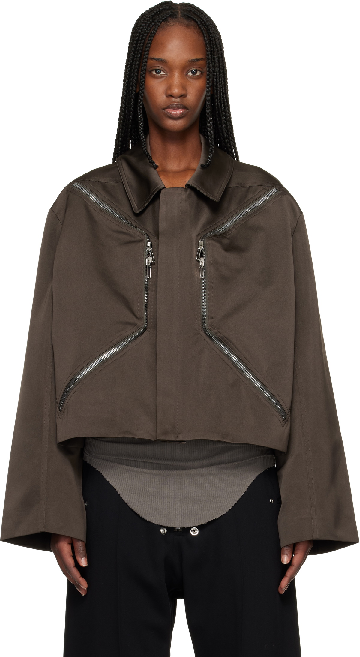 Rick Owens Gray Temple Heizer Mac Jacket Rick Owens