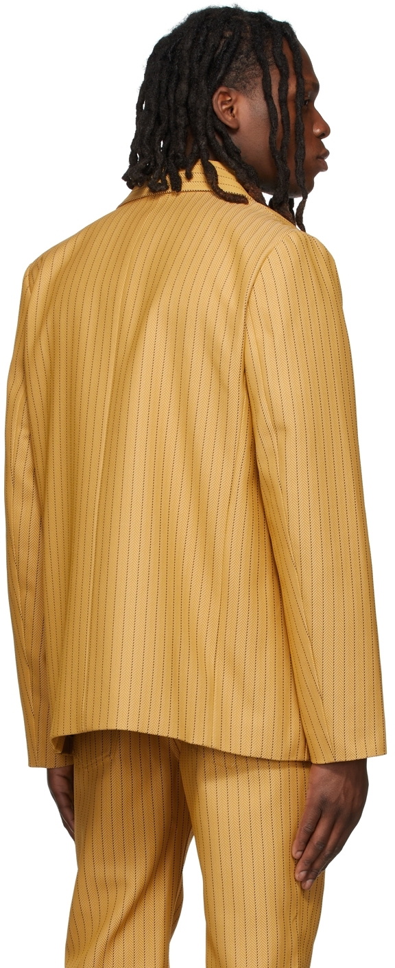 Séfr SSENSE Exclusive Yellow Pinstripe Hamra Blazer Séfr