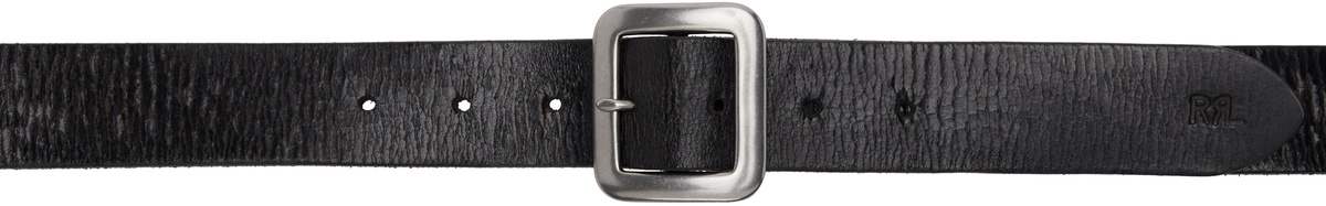 RRL Black Hand-Burnished Leather Belt RRL
