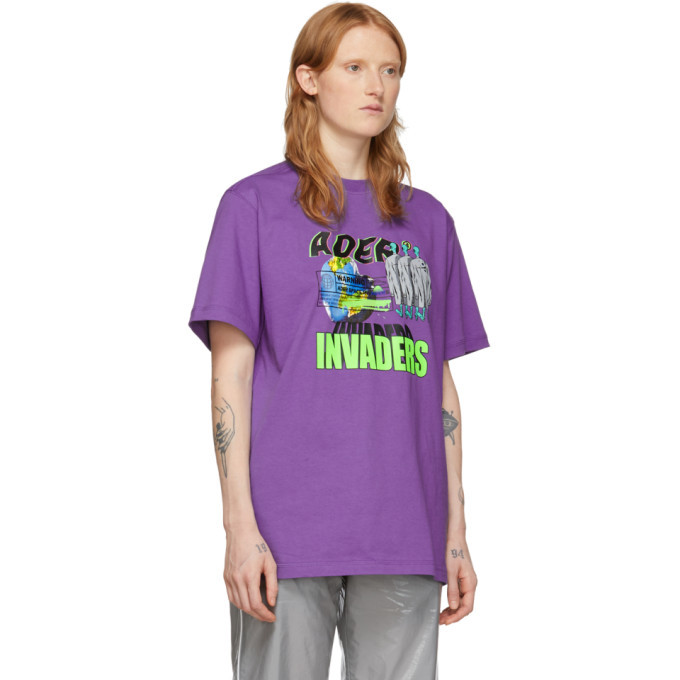 ADER error Purple Invaders T-Shirt ADER error