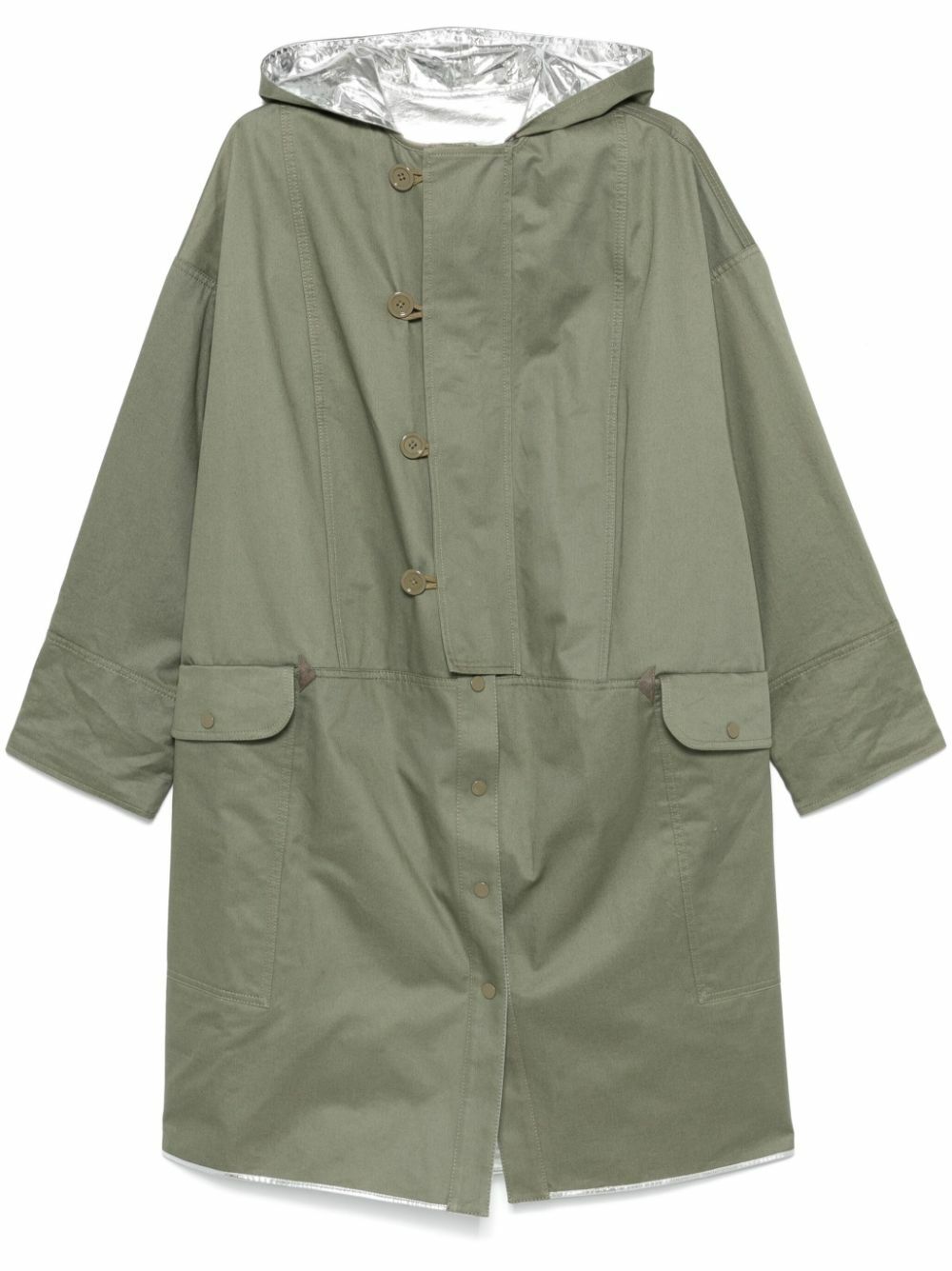 Rabanne Green Reversible Parka Coat Paco Rabanne