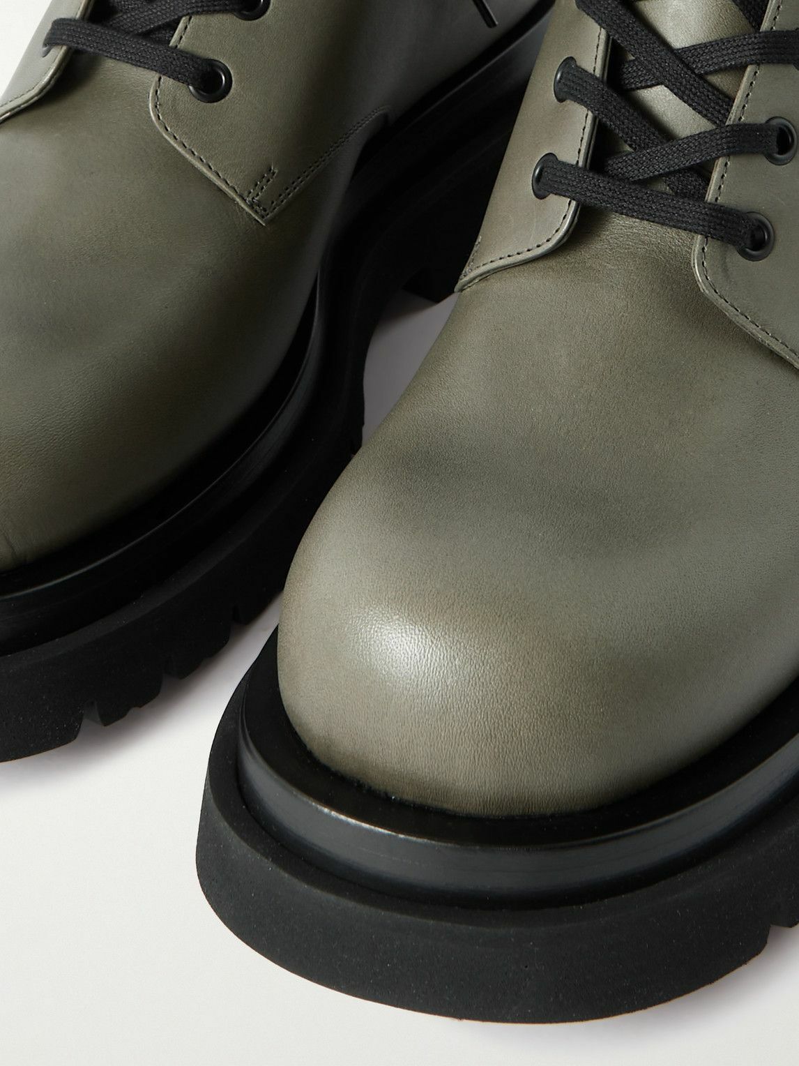 Bottega Veneta - Lug Leather Boots - Green Bottega Veneta