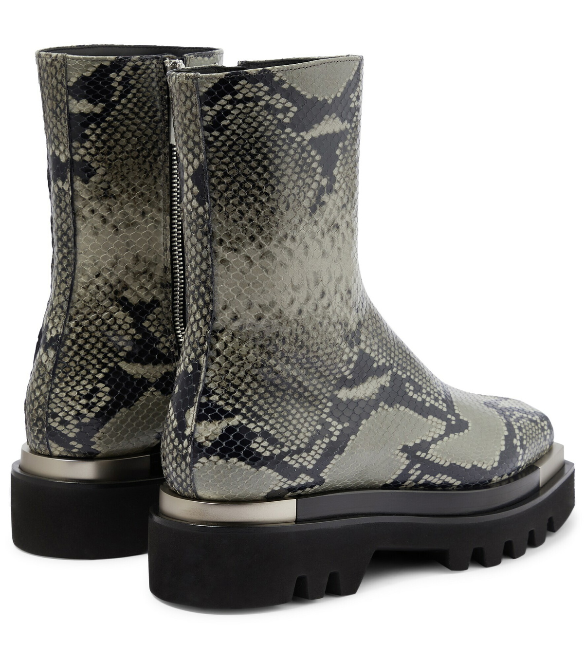 Peter Do - Snake-effect leather ankle boots Peter Do