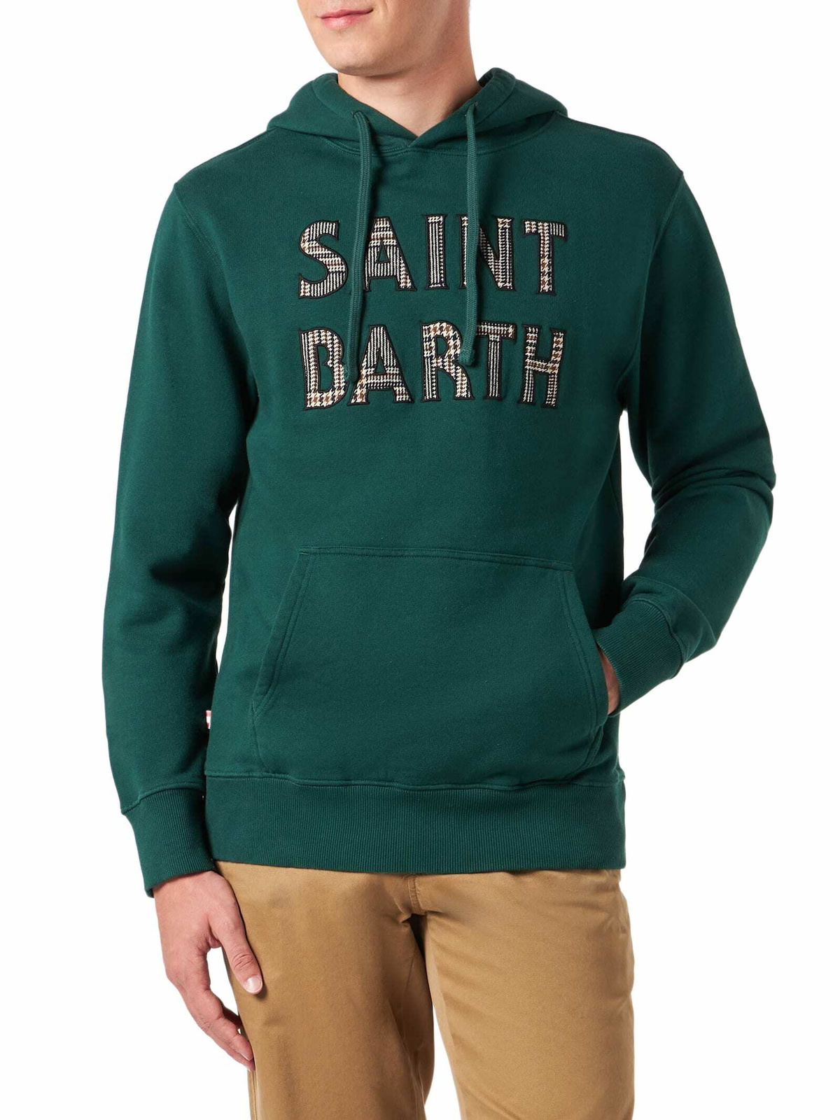MC2 Saint Barth Man Green Hoodie With Saint Barth Patch MC2 Saint Barth