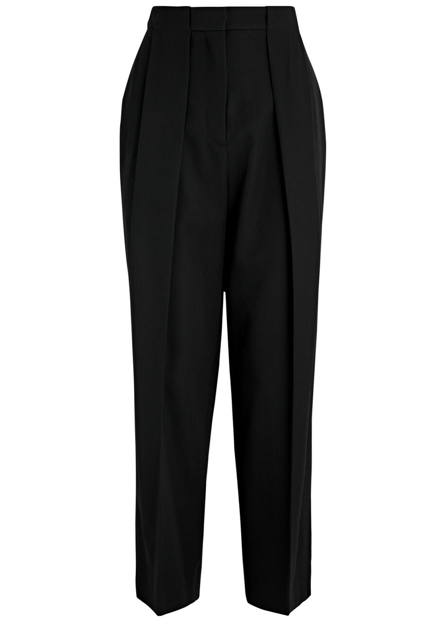 Balmain Cropped Straight-leg Wool Trousers Black Balmain