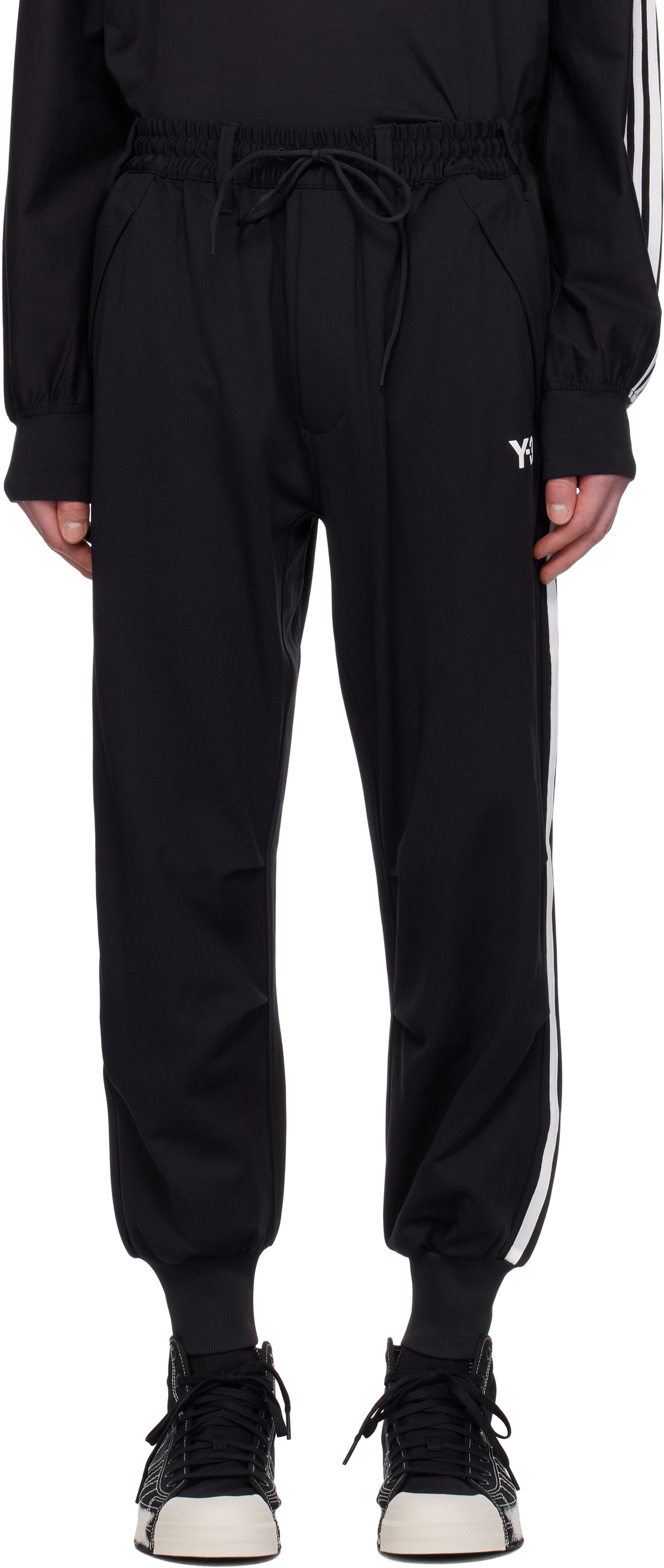Y-3 Black M 3 Stripes Cuff Sweatpants Y-3