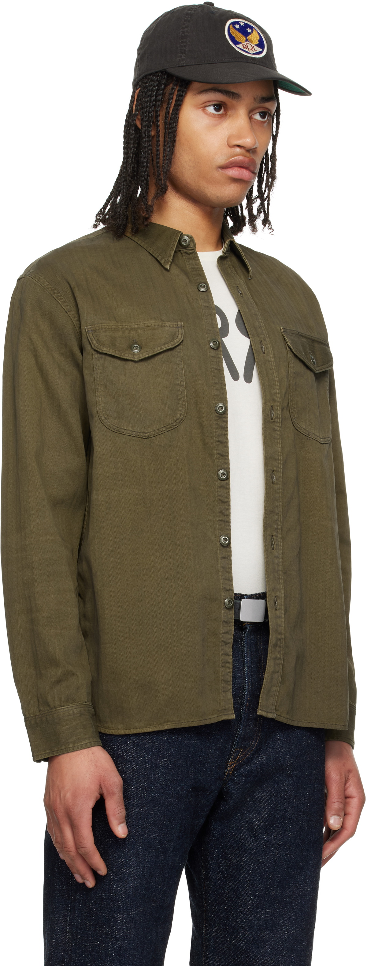 RRL Khaki Preston Shirt RRL