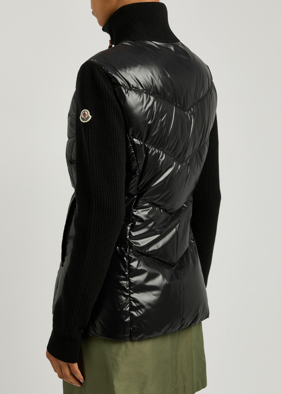 Moncler Quilted Nylon and Wool Jacket Black Moncler