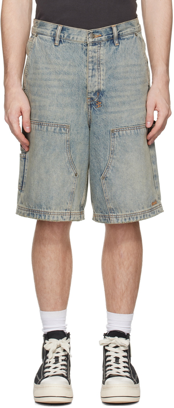 Ksubi Blue MAXX Operator Denim Shorts Ksubi