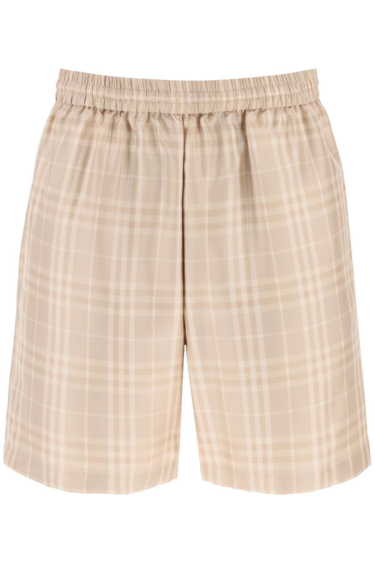 BURBERRY tartan silk shorts Beige Burberry