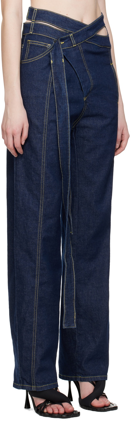 Ottolinger SSENSE Exclusive Blue Wrap Jeans Ottolinger