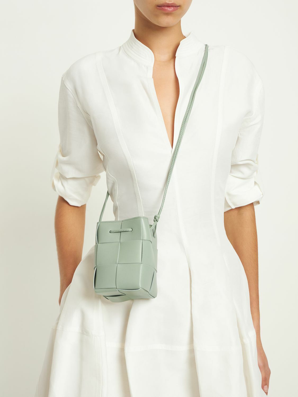 BOTTEGA VENETA - Mini Intreccio Leather Bucket Bag Bottega Veneta