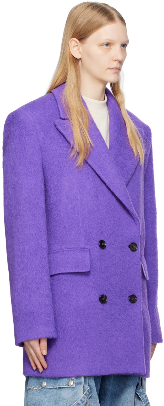 MSGM Purple Double-Breasted Coat MSGM
