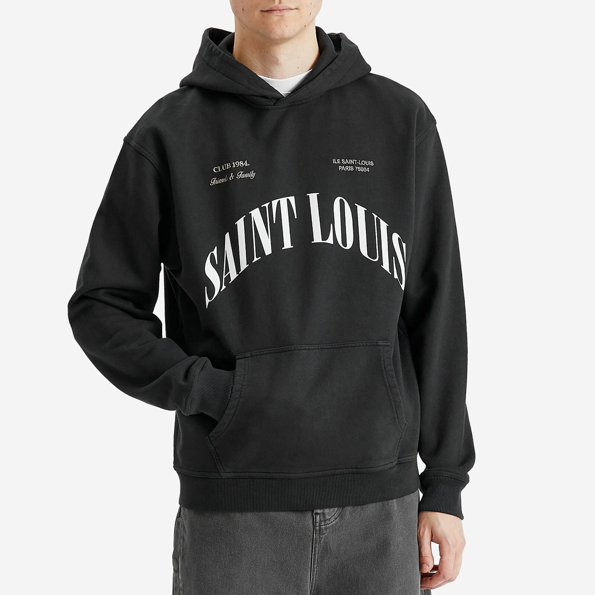Club 1984 Men's Friends & Family Hoodie in Washed Black Club 1984