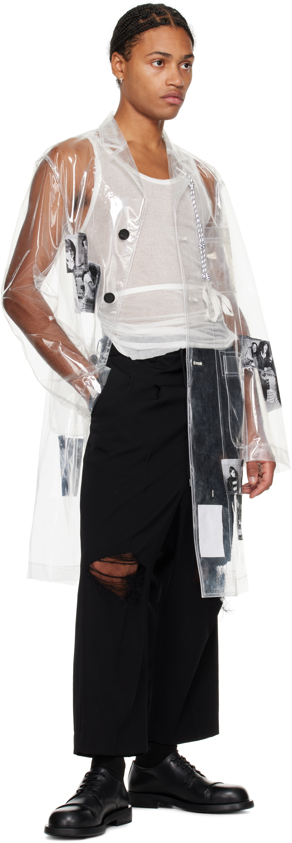 TAKAHIROMIYASHITA TheSoloist. Transparent Chesterfield Rain Coat ...