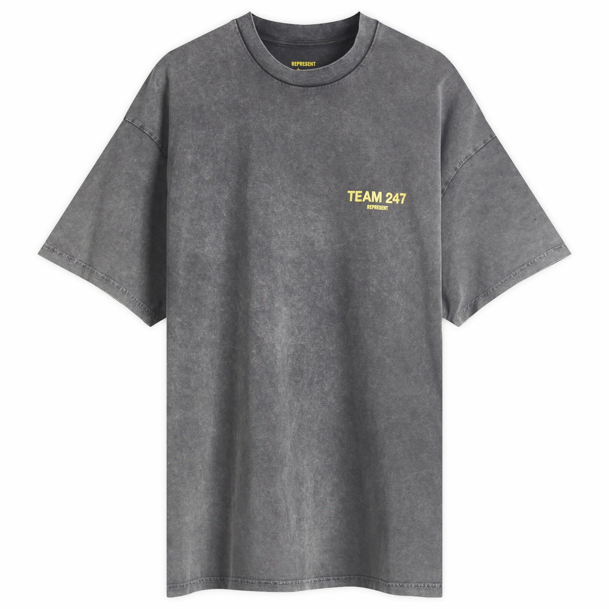 Represent Men's Team 247 Oversized T-Shirt in Pewter/Lemon Represent