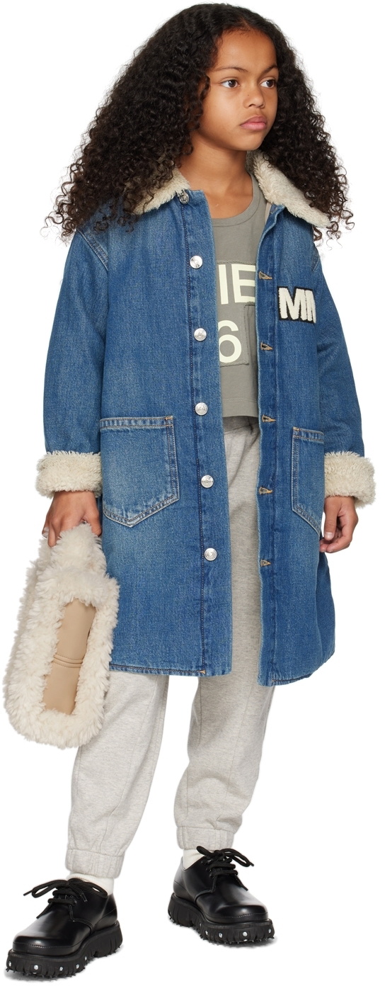 MM6 Maison Margiela Kids Blue Padded Denim Jacket MM6 Maison Margiela