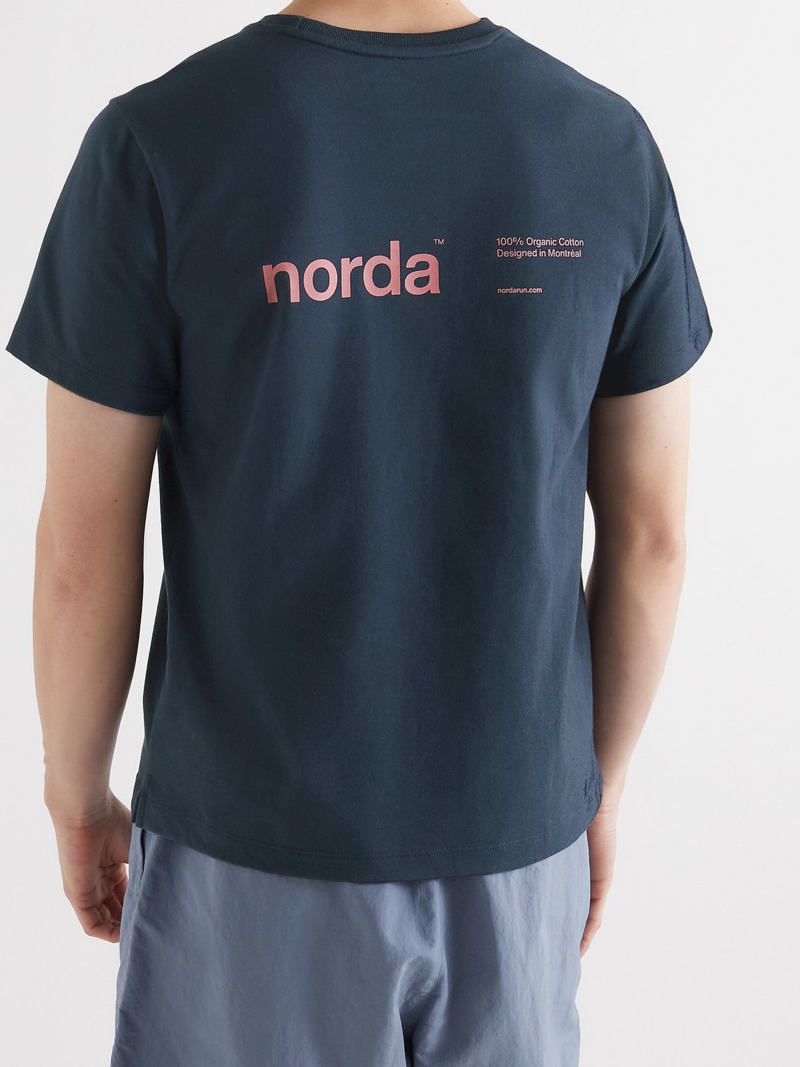 norda - Logo-Print Organic Cotton-Jersey T-Shirt - Blue Norda