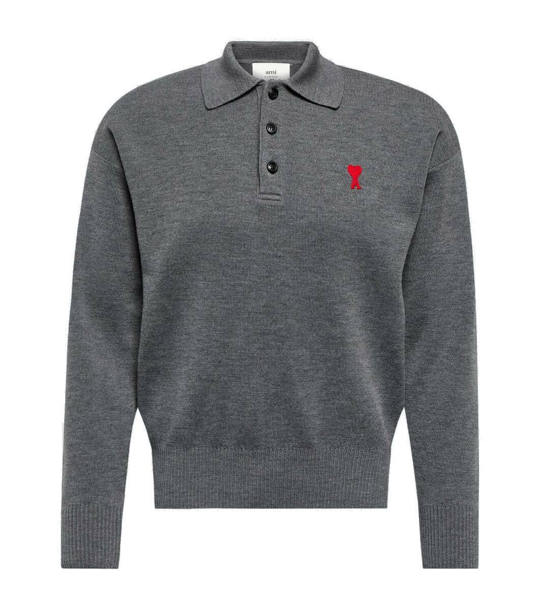 Ami Paris Ami de Cœur wool polo shirt AMI