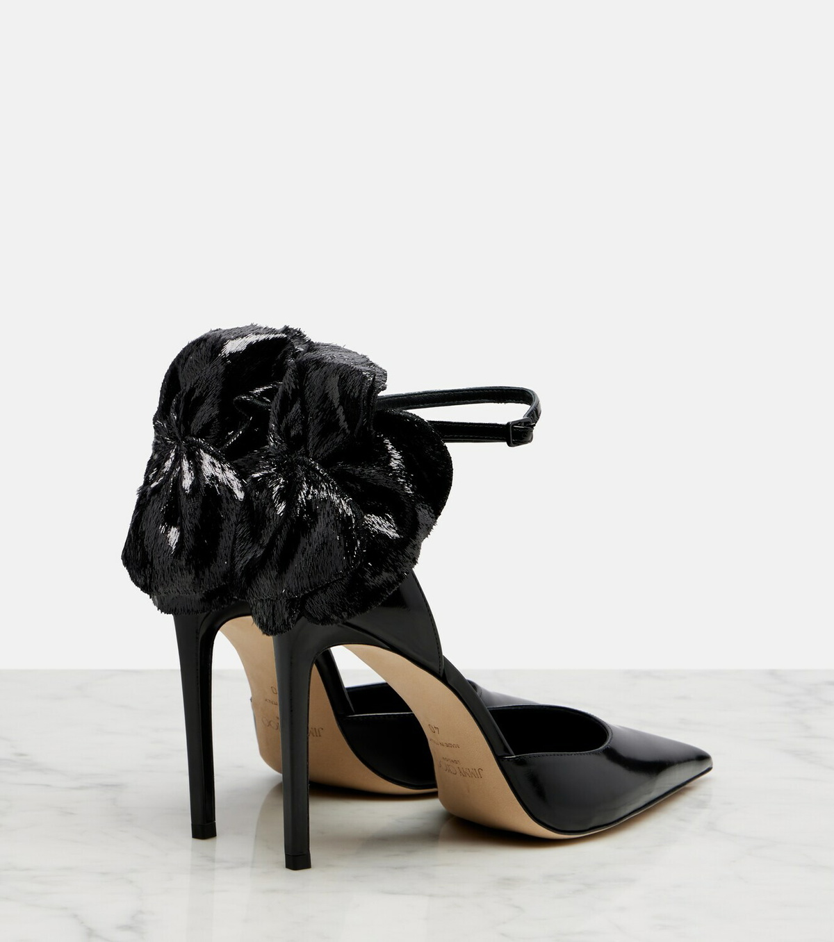 Jimmy Choo Marja 100 floral-appliqué leather pumps Jimmy Choo