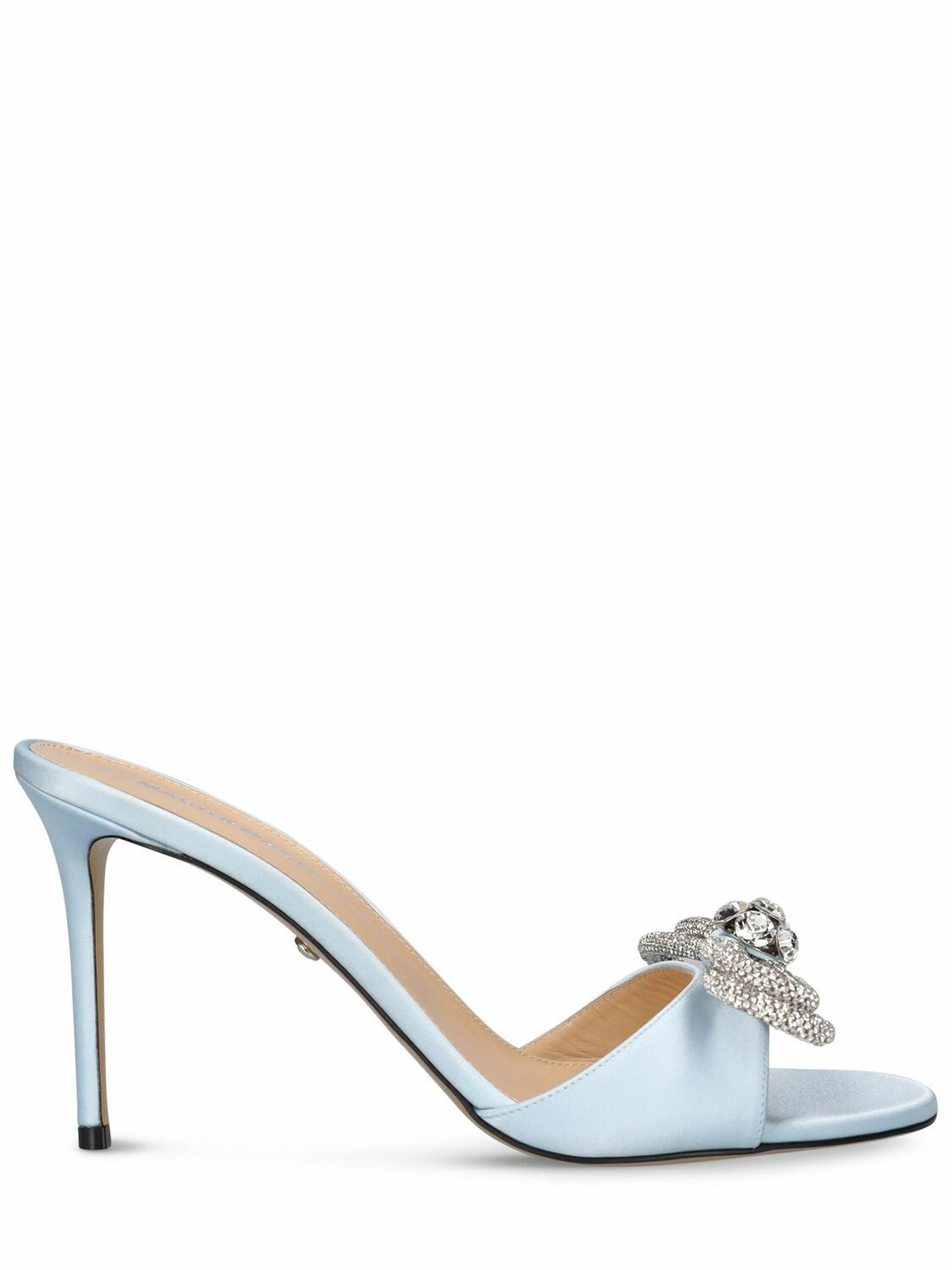 MACH & MACH - 95mm Double Bow Satin Mules MACH & MACH