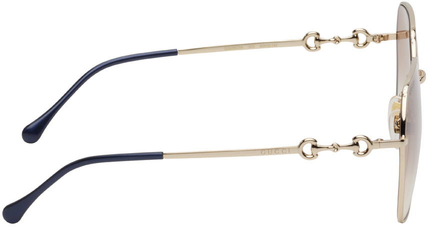 Gucci Gold Oversize Square-Frame Sunglasses Gucci