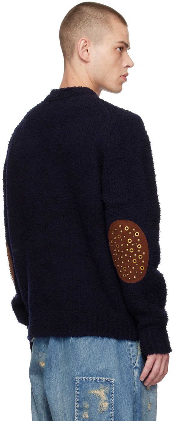 kolor Navy Studded Sweater Kolor