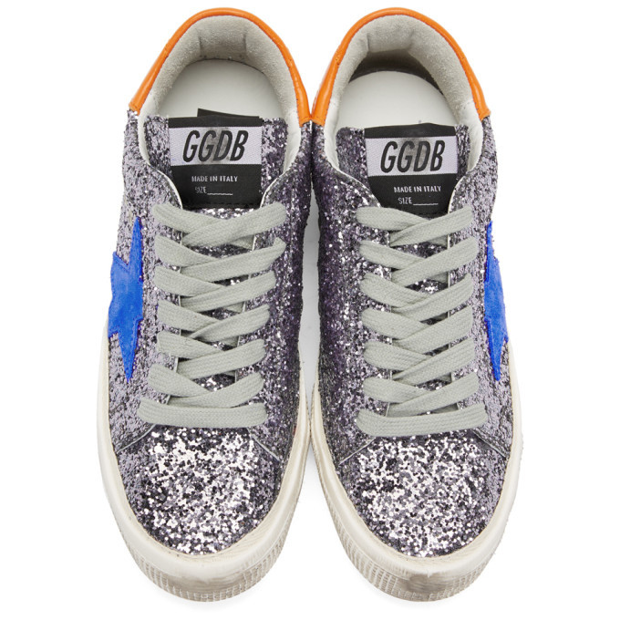 Golden Goose Grey Glitter May Sneakers Golden Goose Deluxe Brand
