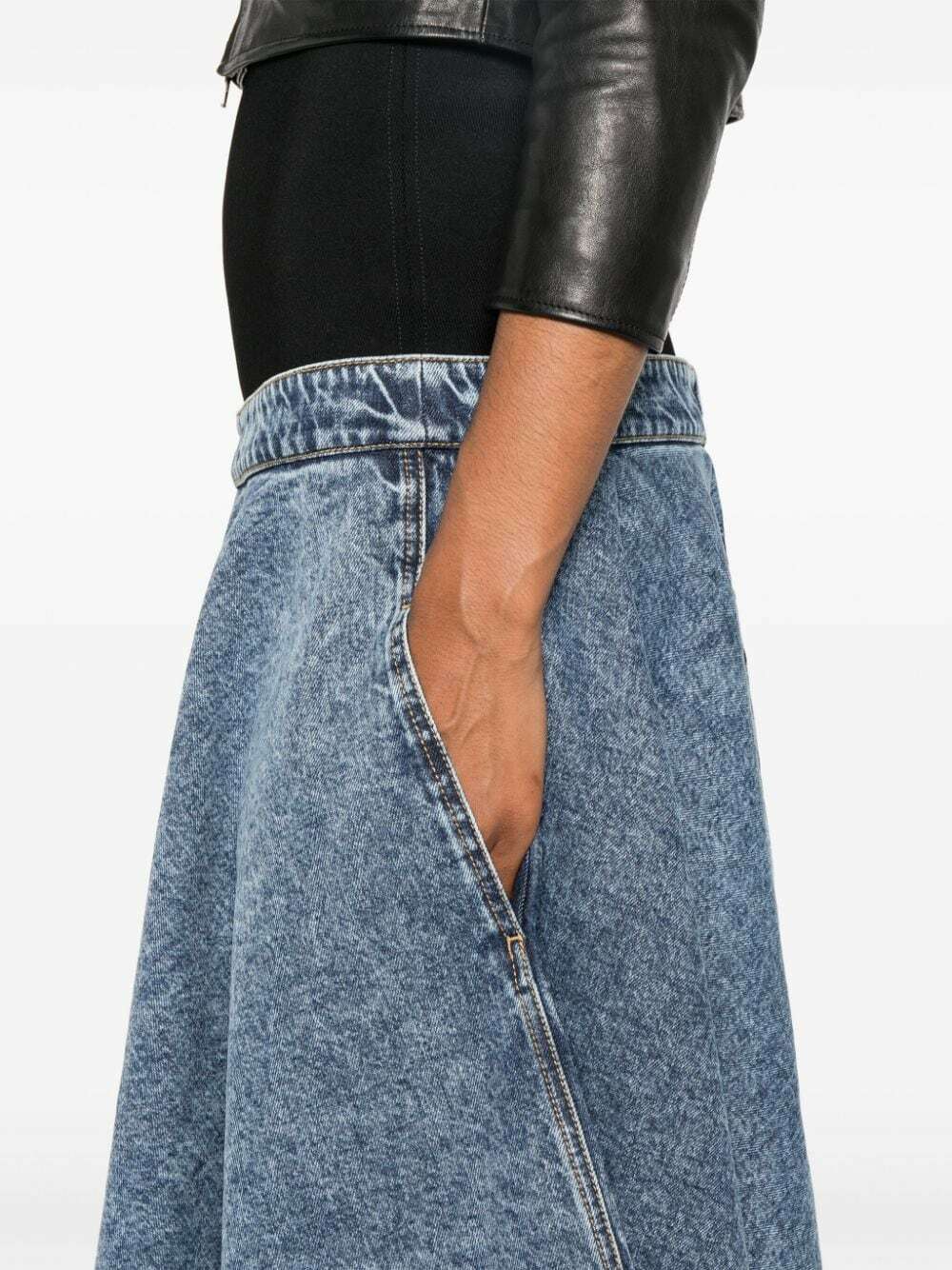 ALAÏA - Denim Midi Skirt ALAÏA