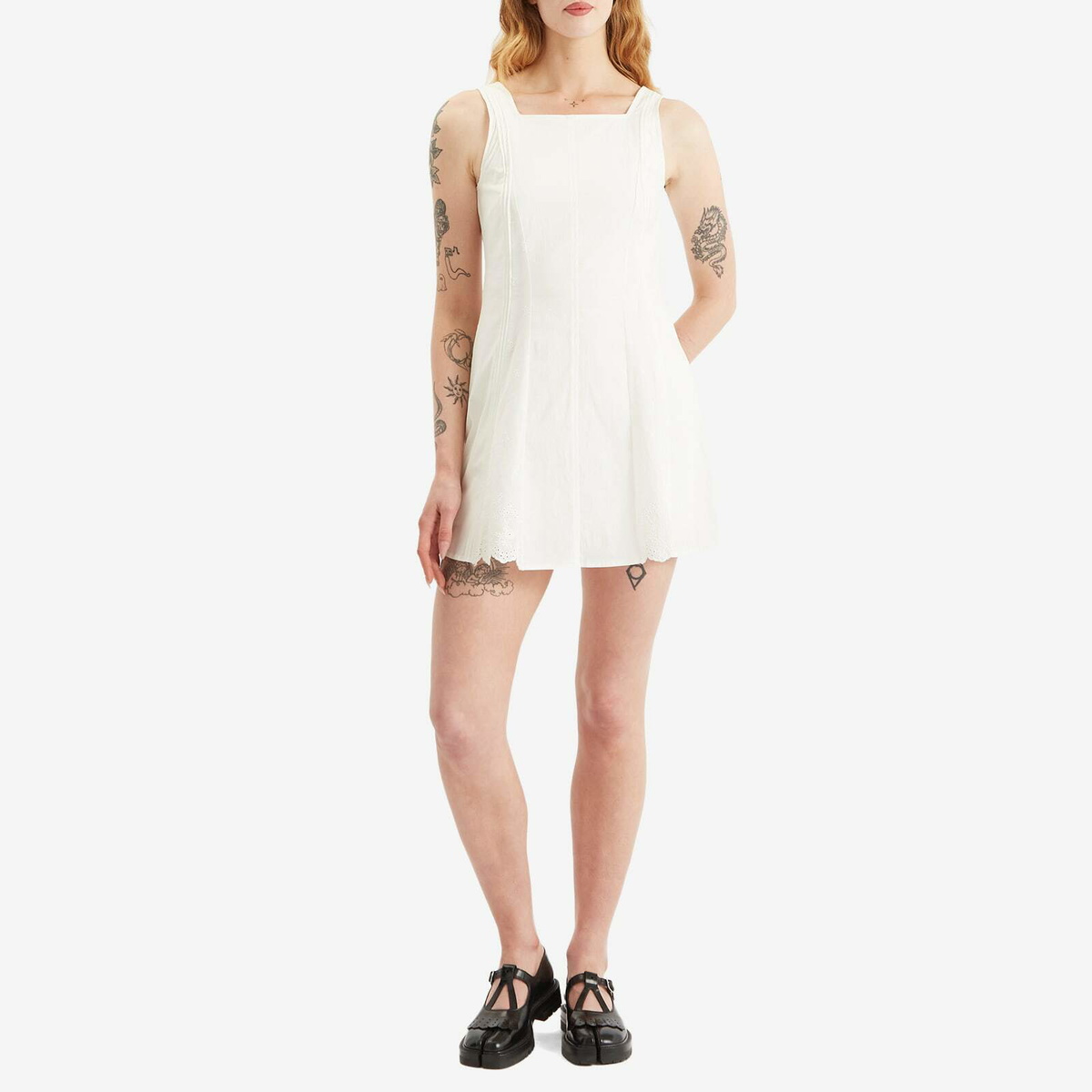 Peachy Den Women's Renee Mini Slip Dress in Porcelain Peachy Den